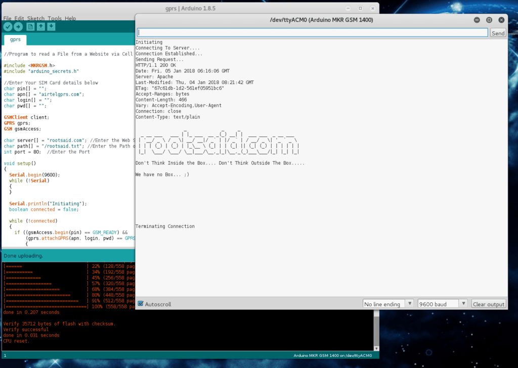 Read A Web Page Using 3G Network - Arduino MKR GSM 1400 Project Tutorial | RootSaid